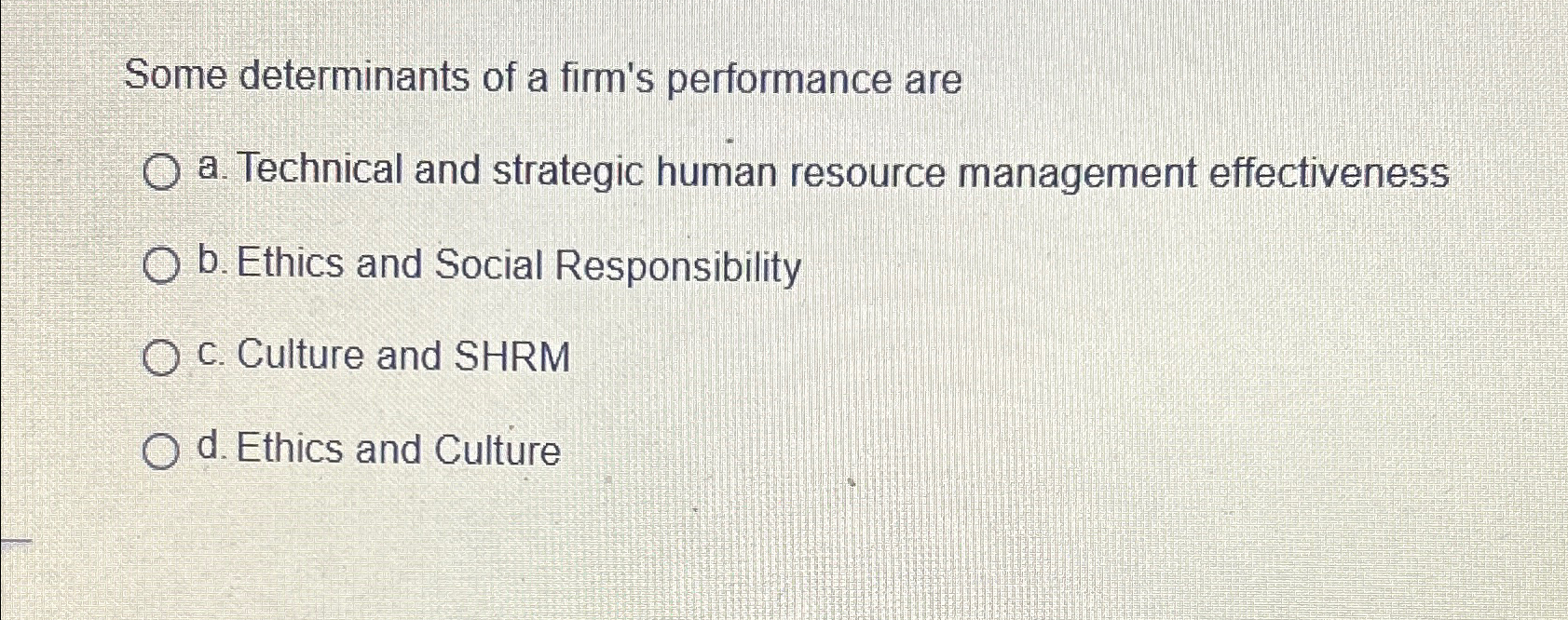 Solved Some determinants of a firm's performance area. | Chegg.com