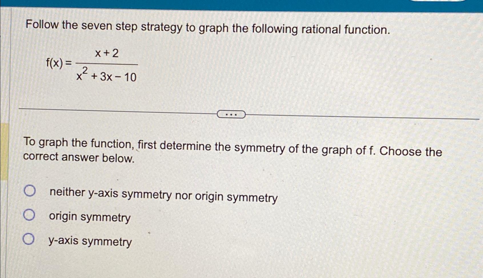 Solved Follow the seven step strategy to graph the following | Chegg.com