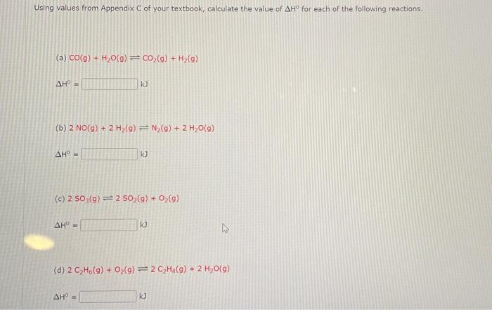 Solved Using values from Appendix C of your textbook, | Chegg.com