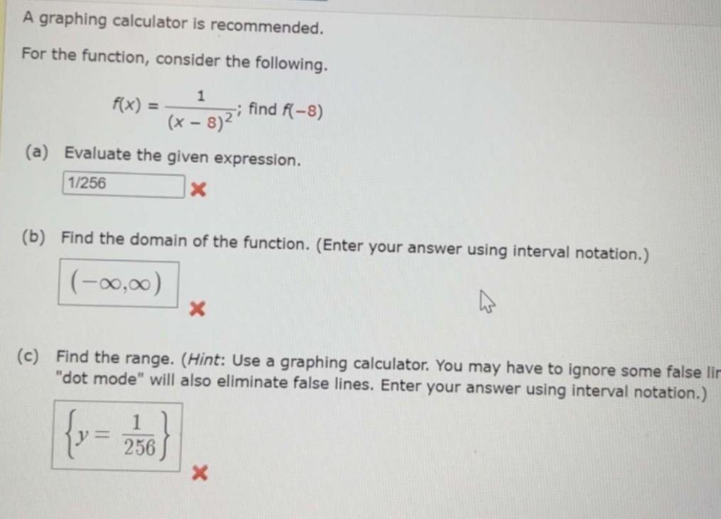 Solved A graphing calculator is recommended. For the | Chegg.com