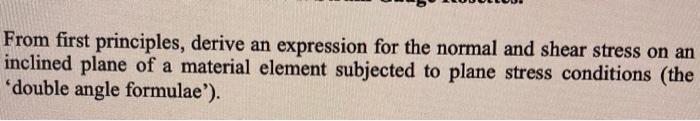 Solved From first principles, derive an expression for the | Chegg.com