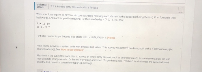 Solved Challenge 723 Printing Array Elements With A Forloop 
