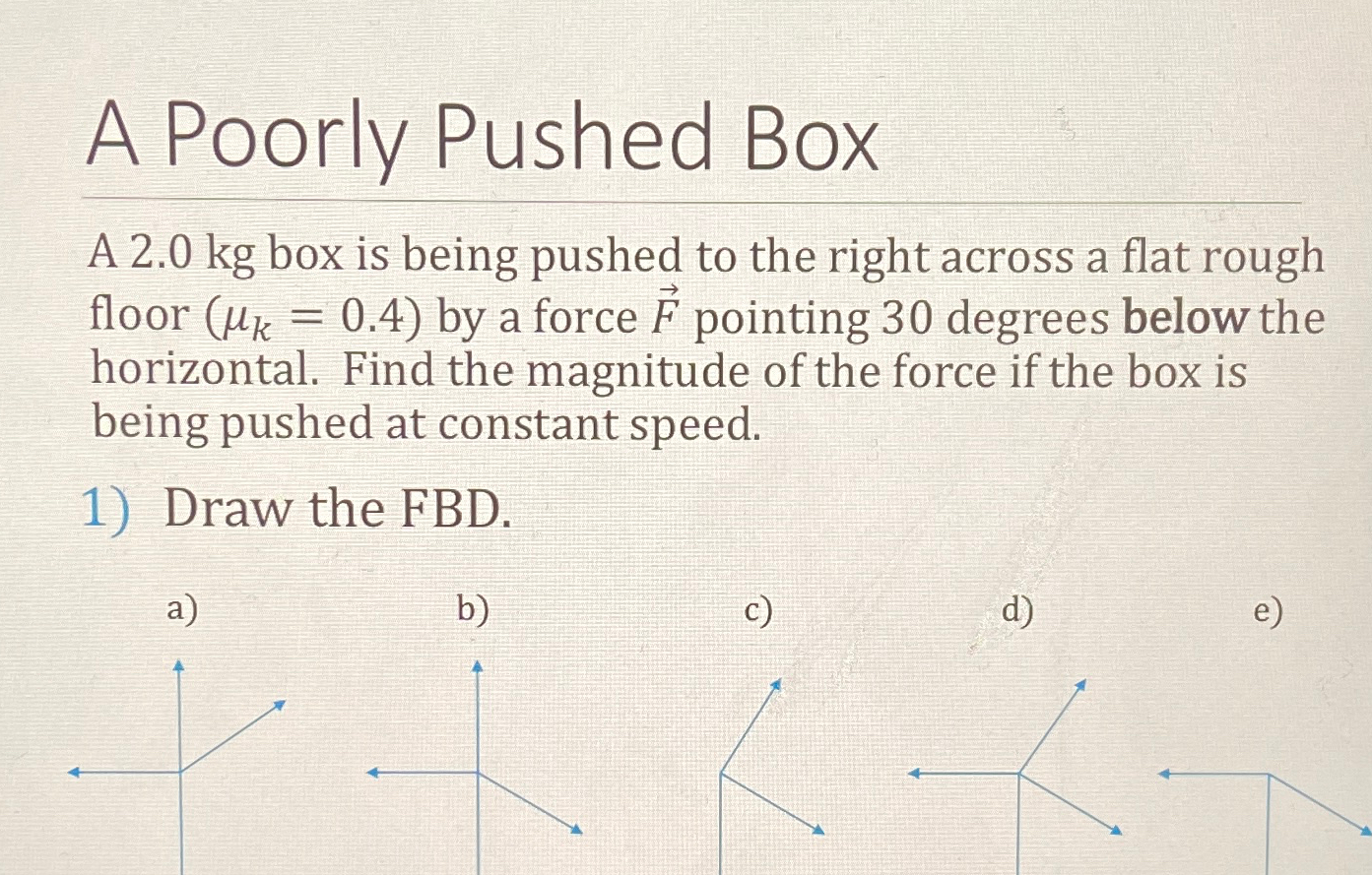 Solved A Poorly Pushed BoxA 2.0kg ﻿box is being pushed to | Chegg.com