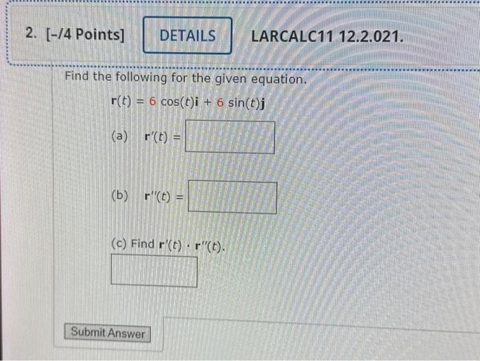 Solved Find the following for the given equation. \\[ | Chegg.com