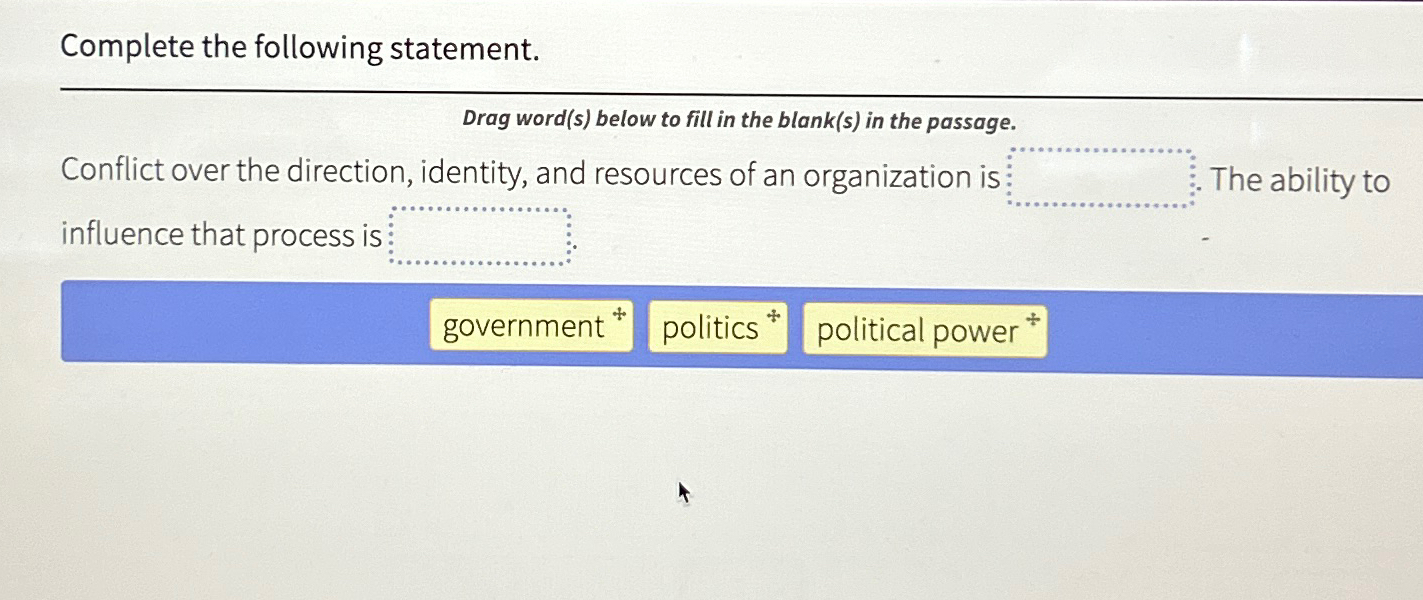 Solved Complete the following statement.Drag word(s) ﻿below | Chegg.com