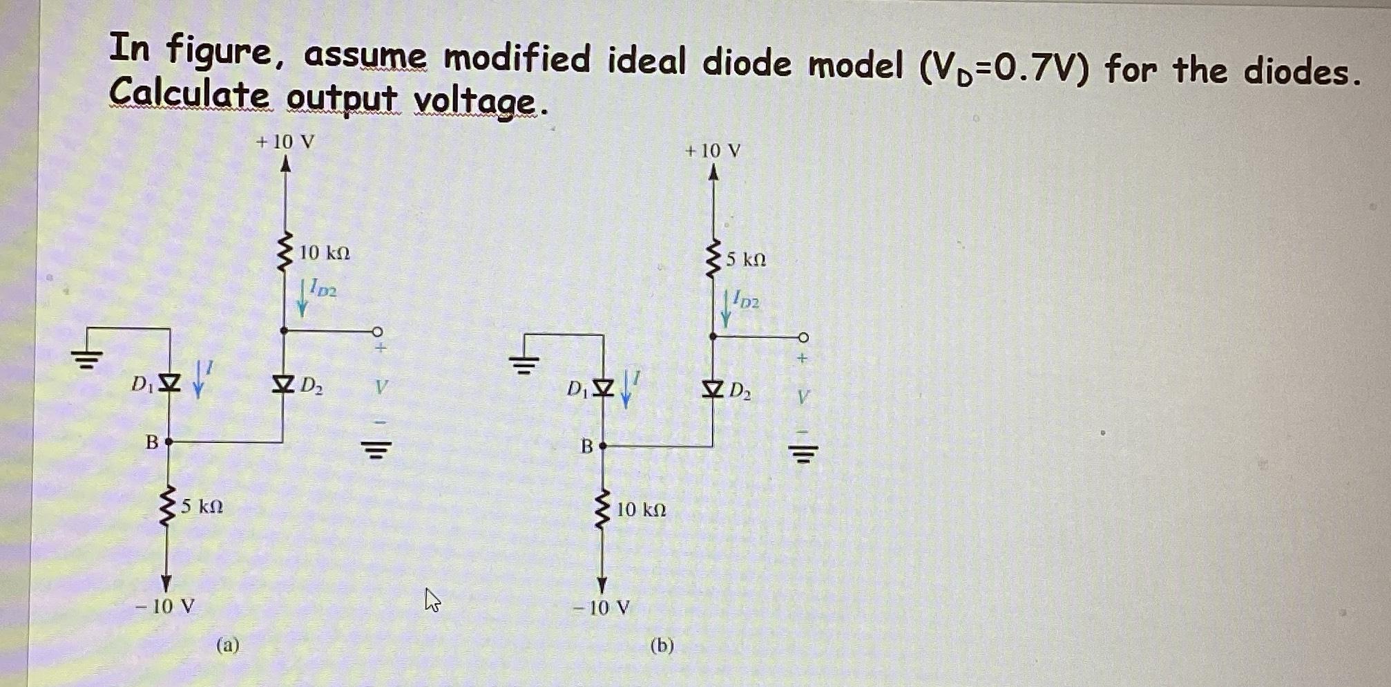 Solved In figure, assume modified ideal diode model | Chegg.com