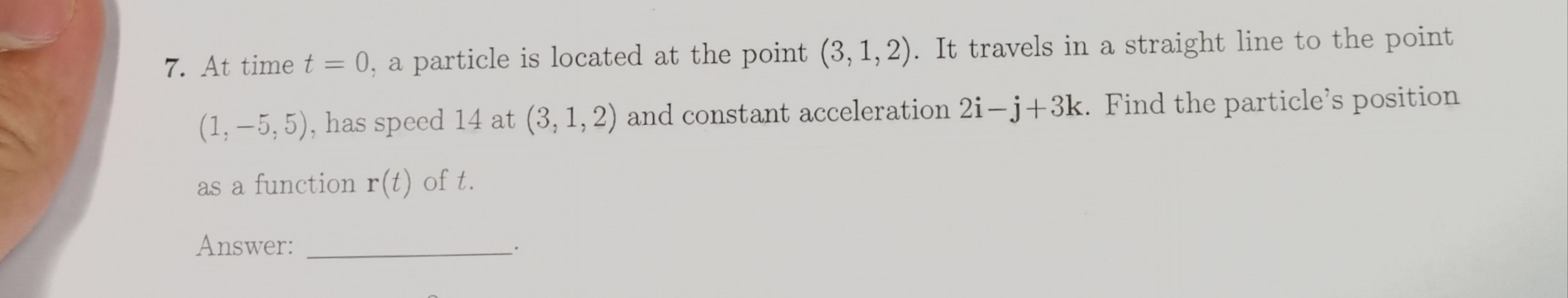 At time t=0, ﻿a particle is located at the point | Chegg.com