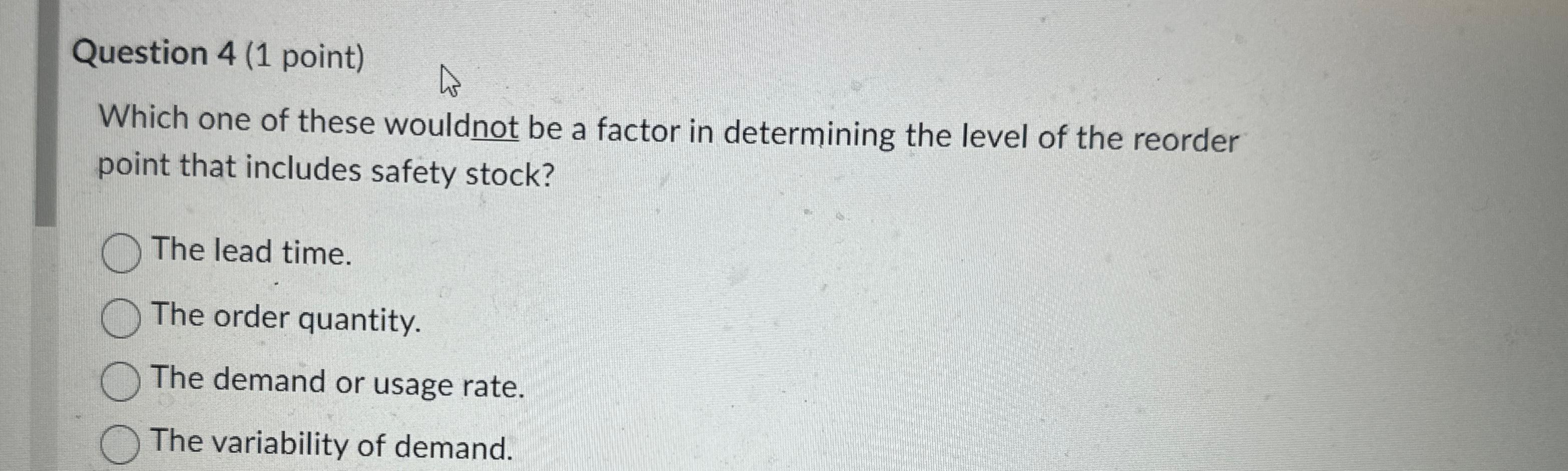 Solved Question 4 (1 ﻿point)Which one of these wouldnot be a | Chegg.com