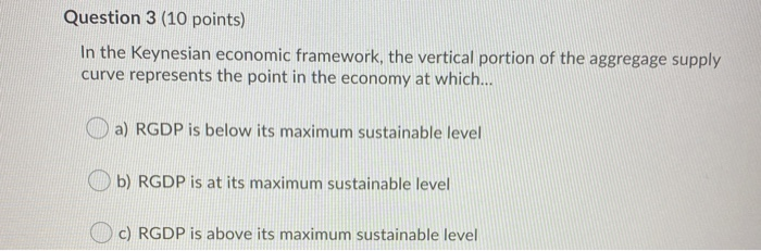 Question 4 (10 points) graph The graph above reflects | Chegg.com
