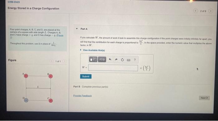 Solved Energy Stored in a Charge Configuration | Chegg.com
