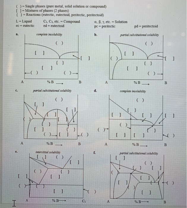 Solved - Single phases (pure metal, solid solution or | Chegg.com
