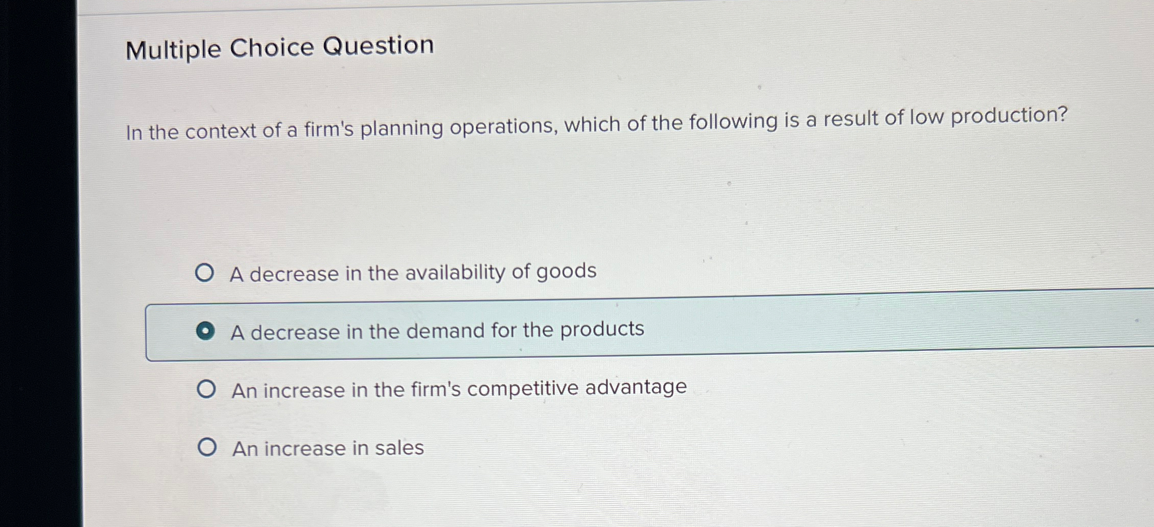 Solved Multiple Choice QuestionIn the context of a firm's | Chegg.com