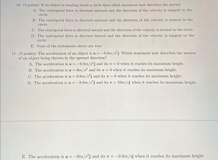 Solved 10. (3 points) If an object is rotating about a | Chegg.com