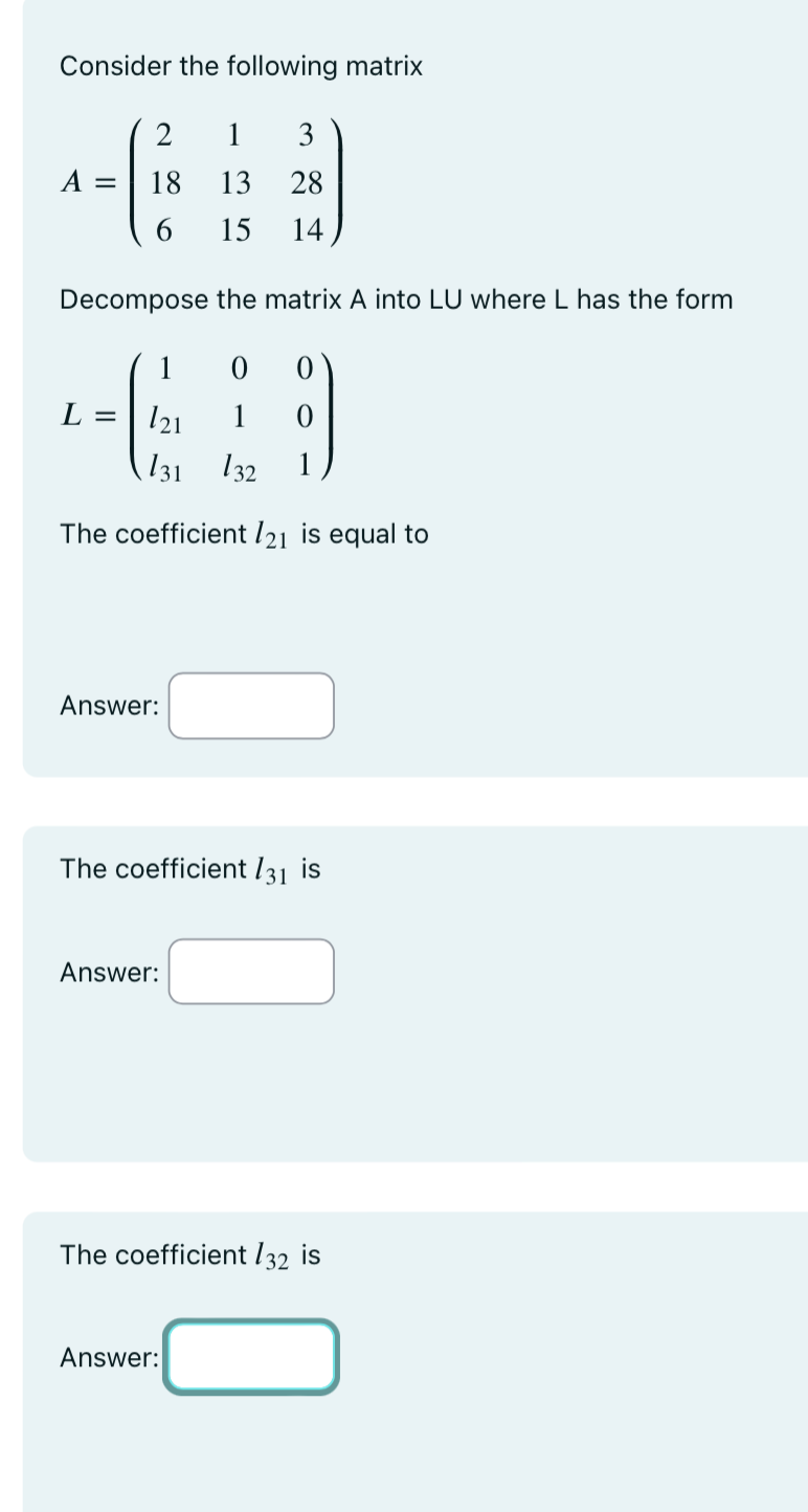 Solved Consider the following | Chegg.com