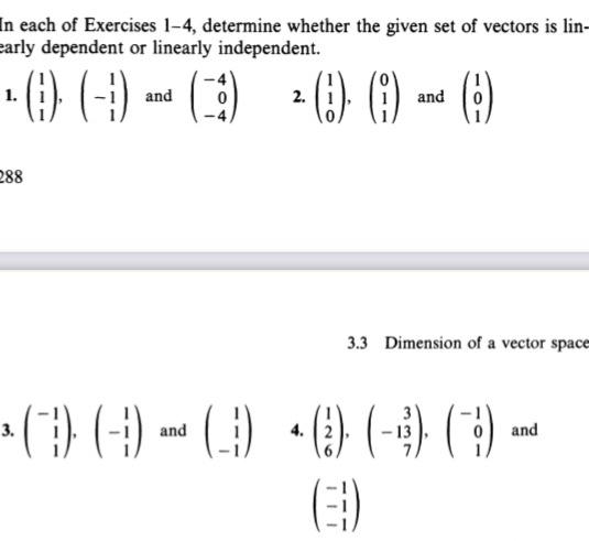 Solved In each of Exercises 1-4, determine whether the given | Chegg.com