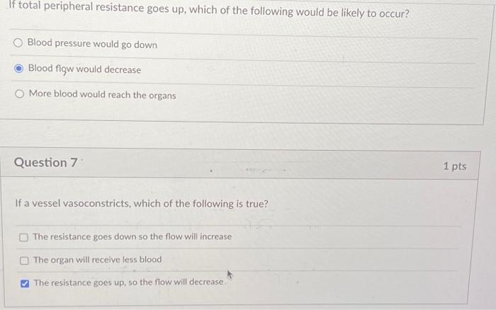 Solved If total peripheral resistance goes up, which of the | Chegg.com