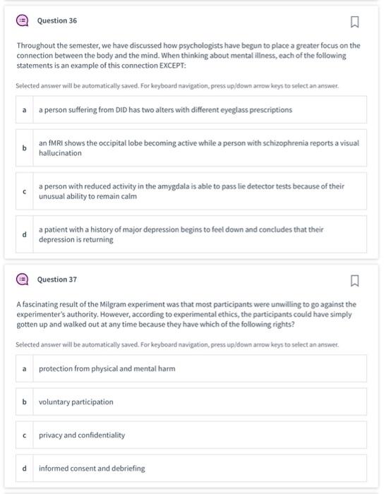 Solved Question 36 Throughout the semester, we have | Chegg.com