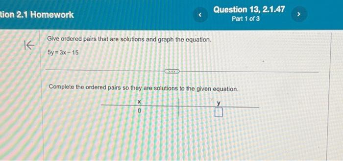 Solved Give ordered pairs that are solutions and graph the | Chegg.com