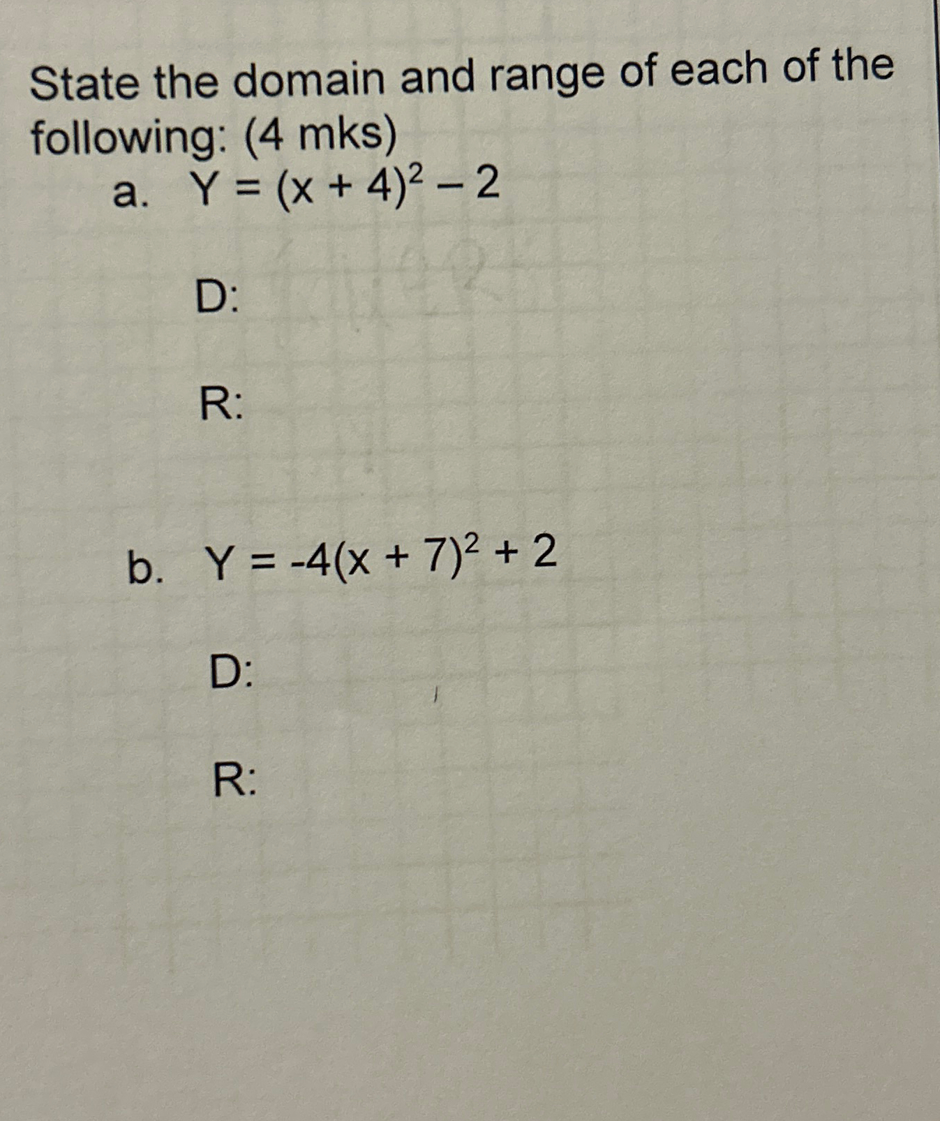 Solved State the domain and range of each of the following: | Chegg.com