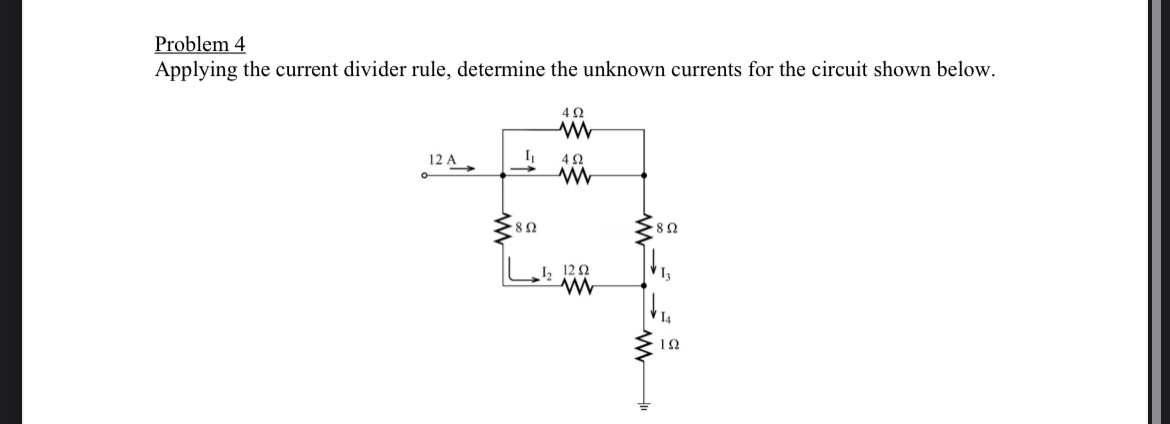 Solved Problem 4Applying the current divider rule, determine | Chegg.com