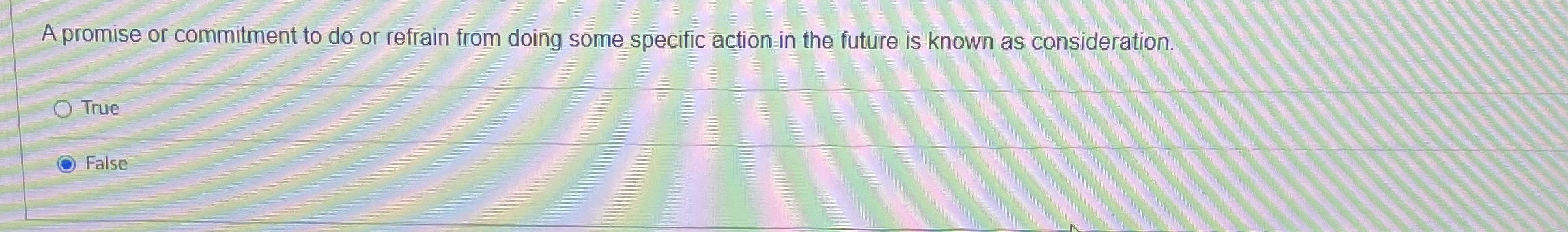Solved A promise or commitment to do or refrain from doing | Chegg.com