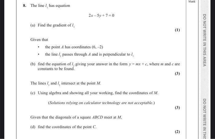 Solved 8. The line 7, has equation (a) Find the gradient of | Chegg.com