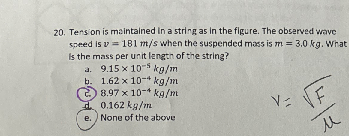 Solved Tension is maintained in a string as in the figure. | Chegg.com