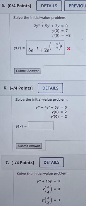 Solved Solve the initial-value problem. | Chegg.com