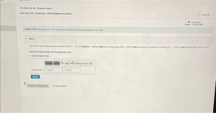 Solved Paitt A Eipress the latice entrgy whe the eppoprime | Chegg.com