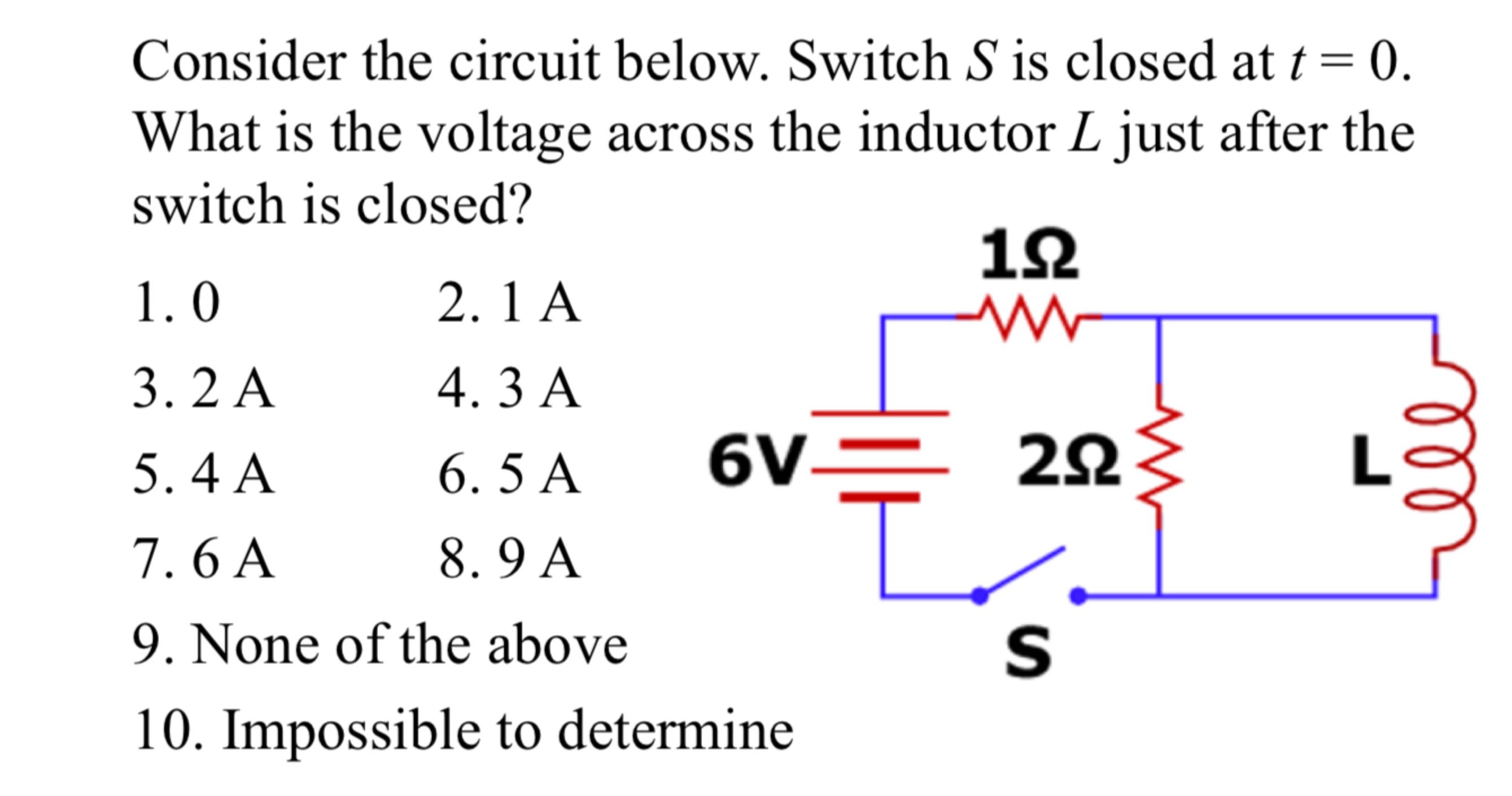 Solved Consider the circuit below. Switch S ﻿is closed at | Chegg.com