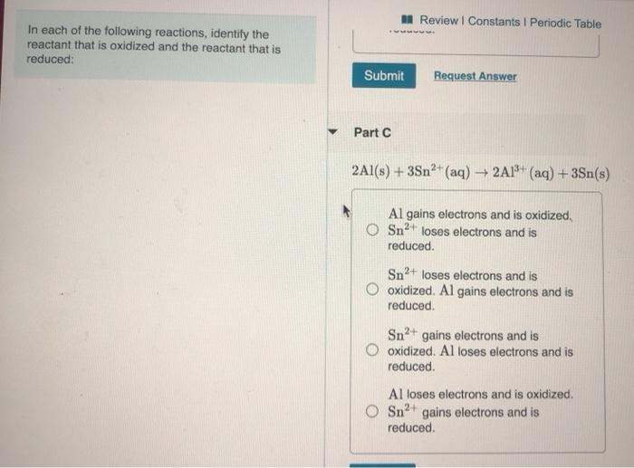 Solved A Review Constants 1 Periodic Table Part A In each of | Chegg.com