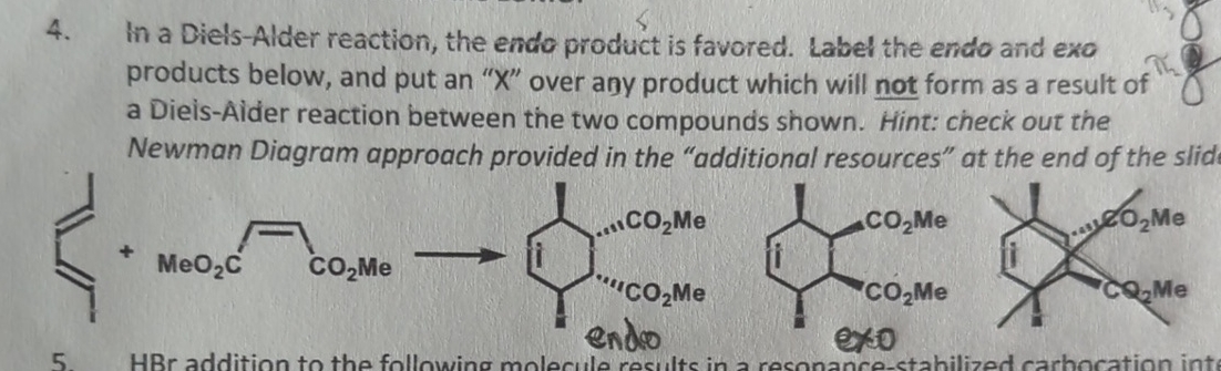 Solved In a Diels-Alder reaction, the endo product is | Chegg.com