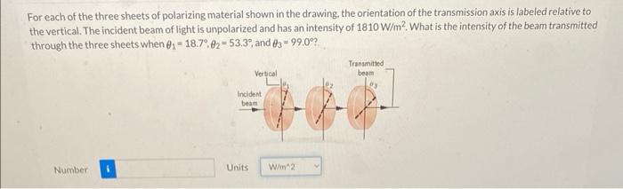 Solved For each of the three sheets of polarizing material | Chegg.com