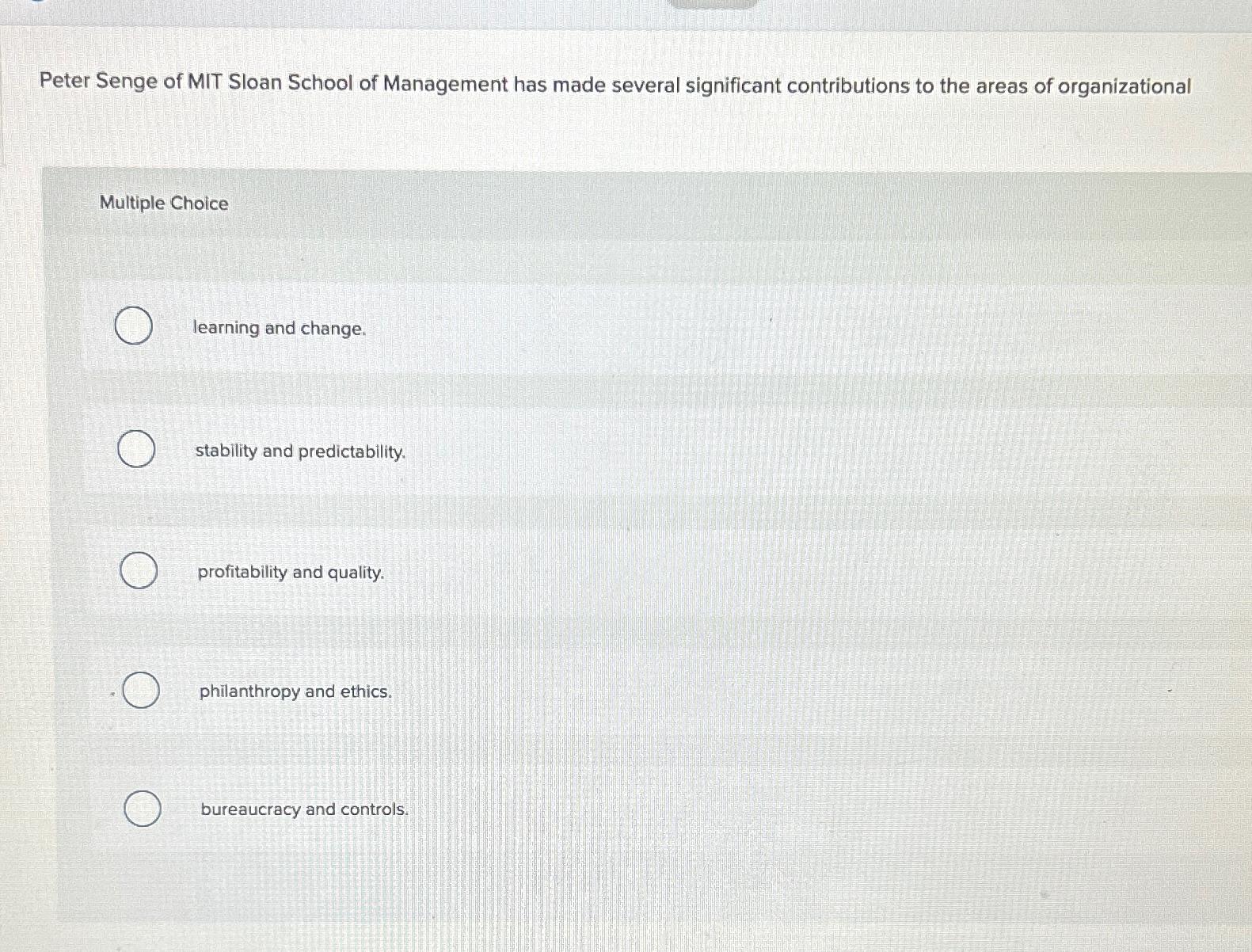 Solved Peter Senge of MIT Sloan School of Management has | Chegg.com