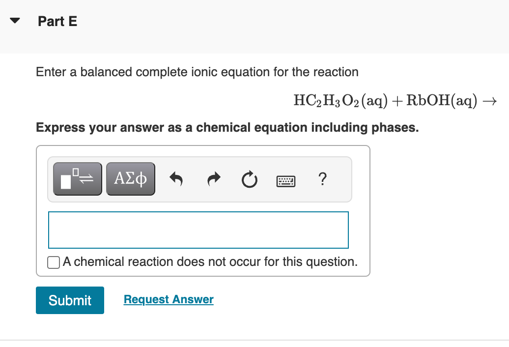 Solved Part CEnter a balanced complete ionic equation for | Chegg.com