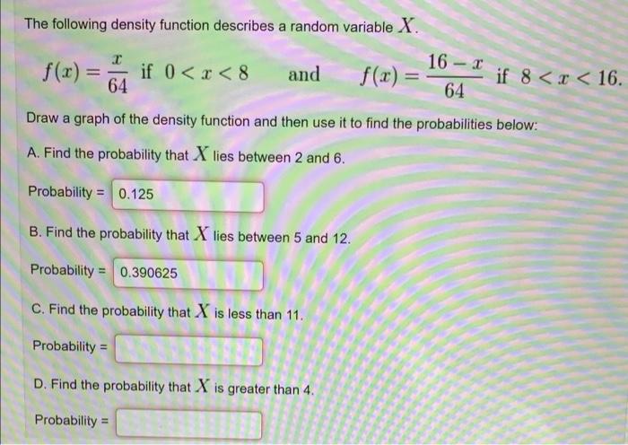 Solved The following density function describes a random | Chegg.com