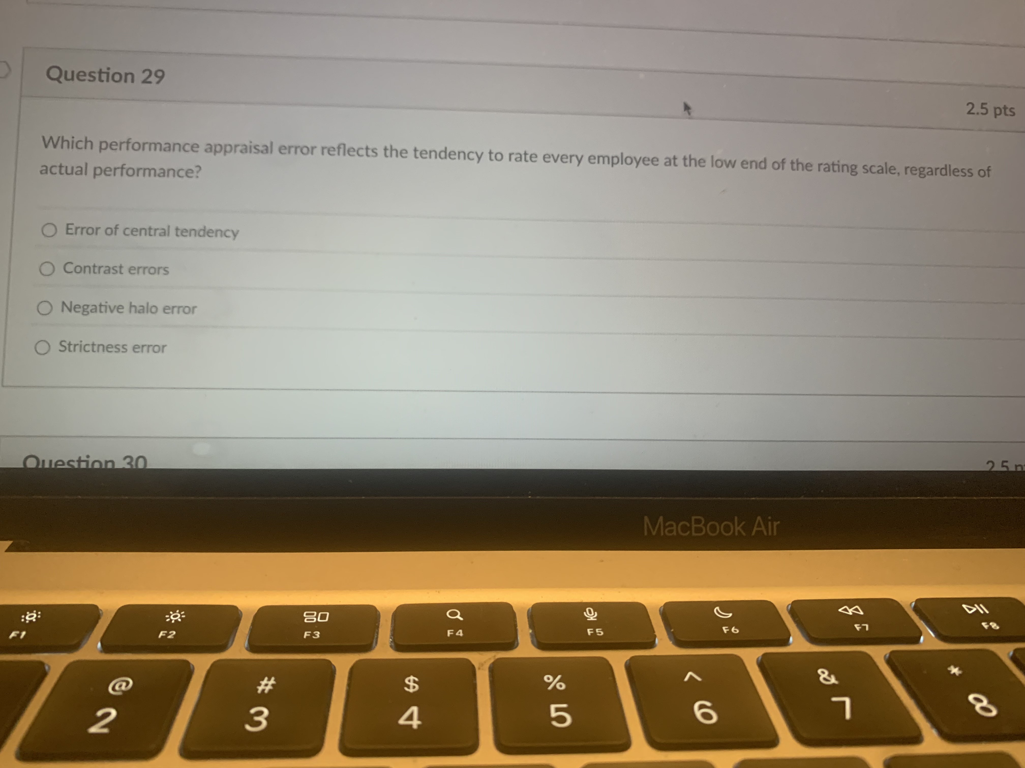 Solved Question 29Which performance appraisal error reflects | Chegg.com