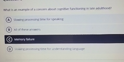 Solved What is an example of a concern about cognitive | Chegg.com
