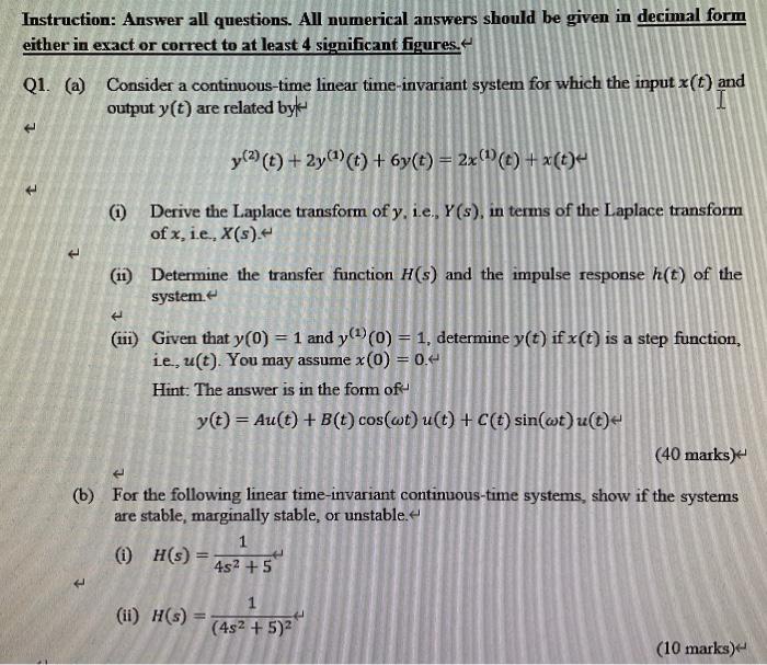 Solved Instruction: Answer all questions. All numerical | Chegg.com
