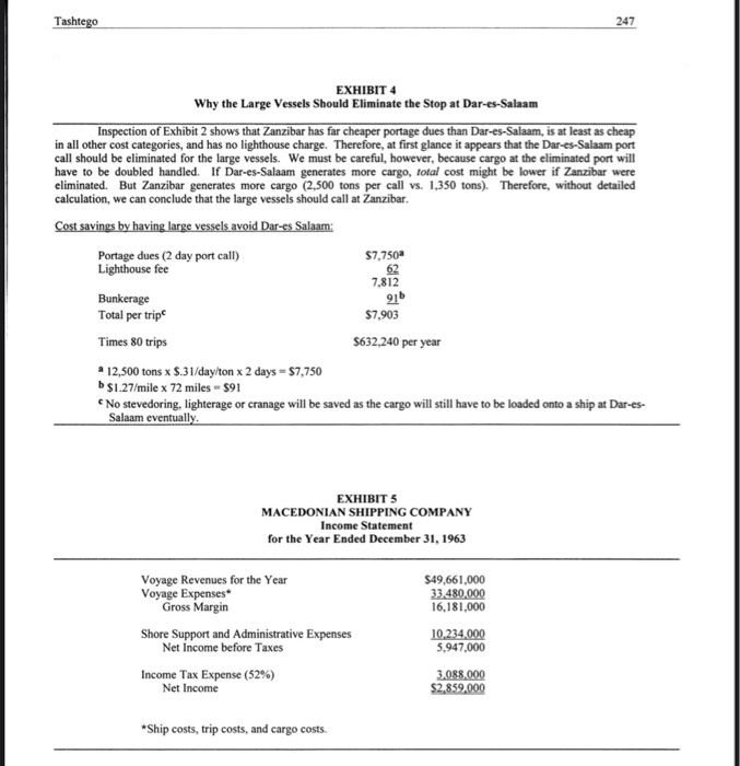 Tashtego Should the motor vessel Tashtego be used as | Chegg.com