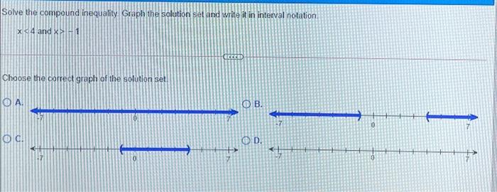 Solved Solve the compound inequality Graph the solution set | Chegg.com