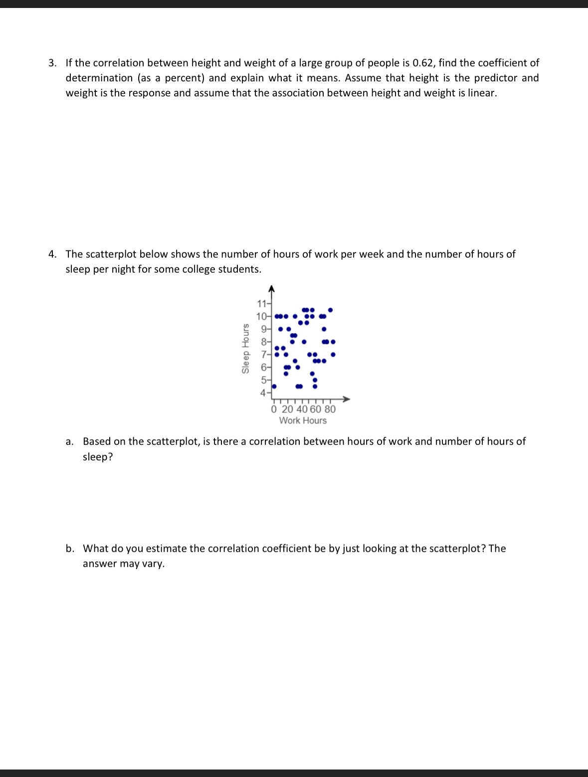 Solved If the correlation between height and weight of a | Chegg.com