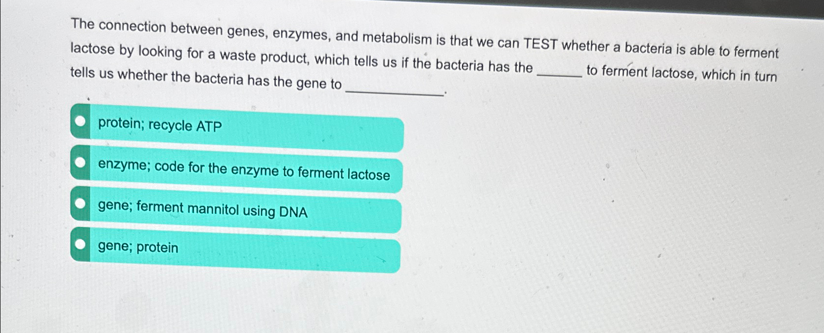 Solved The connection between genes, enzymes, and metabolism | Chegg.com