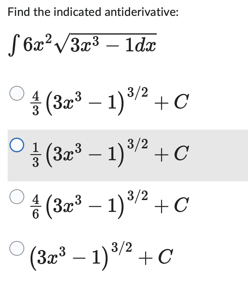 Solved find the indicated antiderivative Find the indicated | Chegg.com