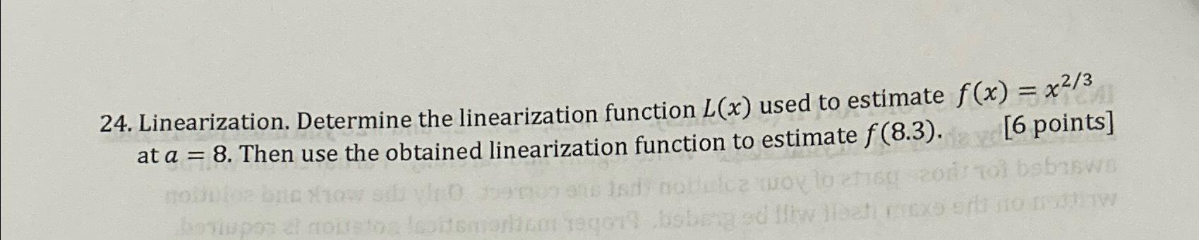 Solved Linearization Determine The Linearization Function