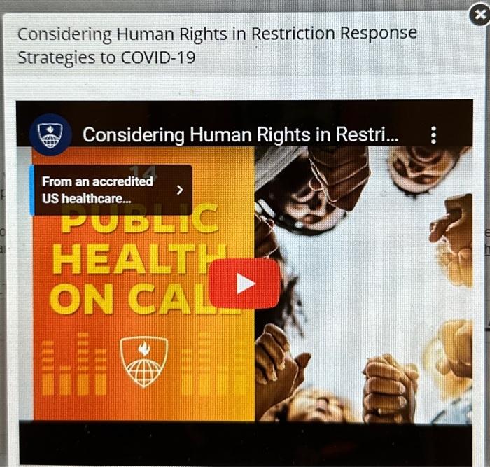 Considering Human Rights in Restriction Response | Chegg.com
