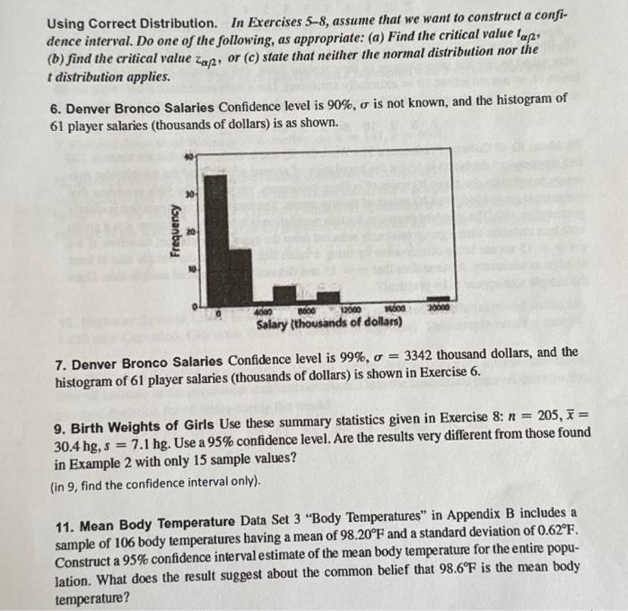 Solved Using Correct Distribution. In Exercises 5-8, assume | Chegg.com