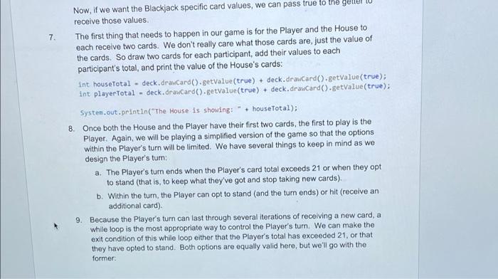 Solved Part A: Blackjack! 1. In this portion of the | Chegg.com