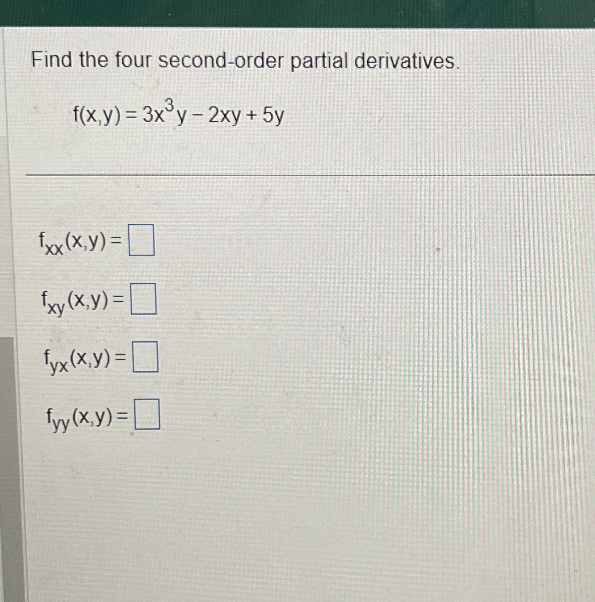 Solved Find the four second-order partial | Chegg.com