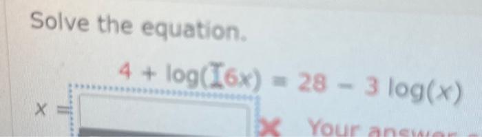 Solved Solve the equation. Give your answer correct to 3 | Chegg.com